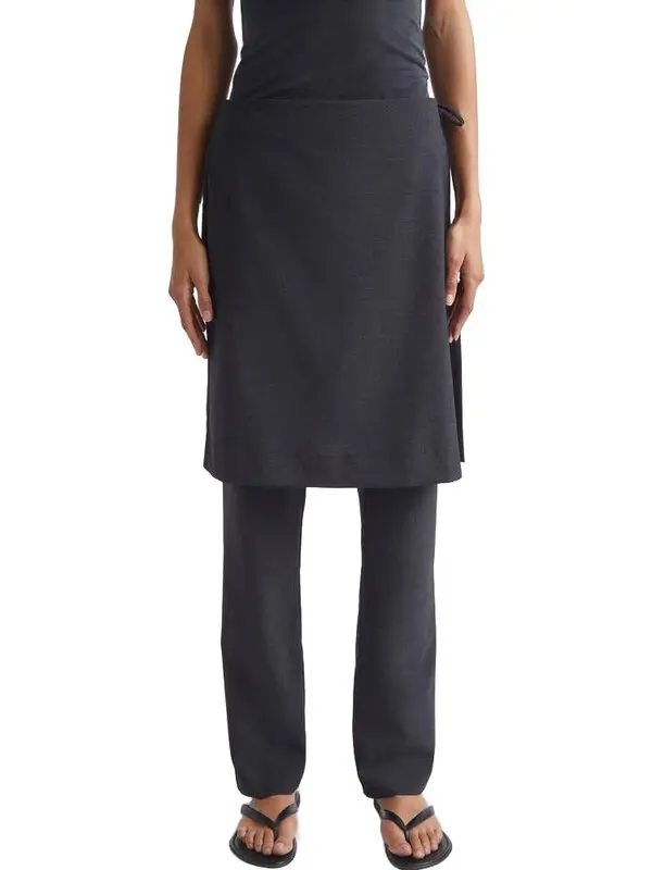 ST. AGNI Sarong Wool Blend Pants - Dark Graphite