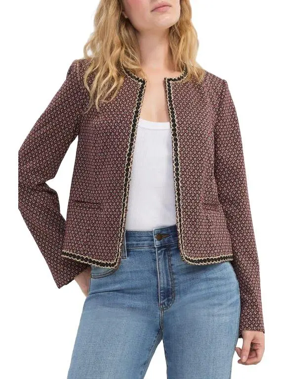 LIVERPOOL Gold Trim Jacquard Jacket - Dk Oxbld Multi