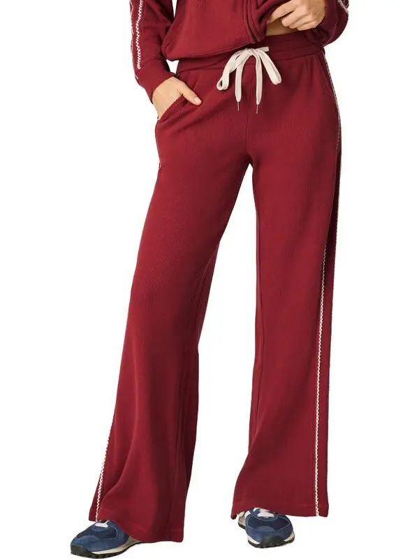 PJ Salvage Every Day Wide Leg Lounge Pants - Dark Wine