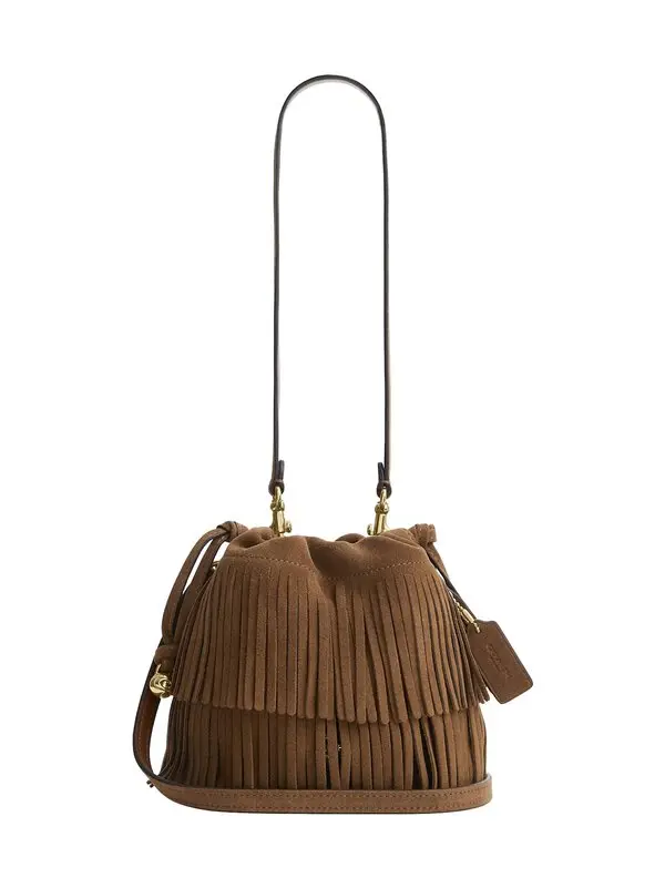 COACH OUTLET Faye Mini Drawstring Bag With Fringe - Im/cedar
