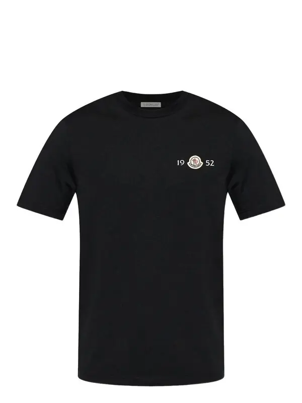 Moncler T-shirt With Logo Patch - Black