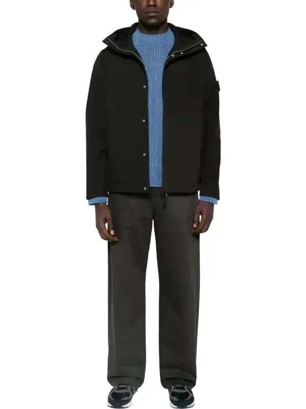 Stone Island Logo-patch Hooded Jacket - Black