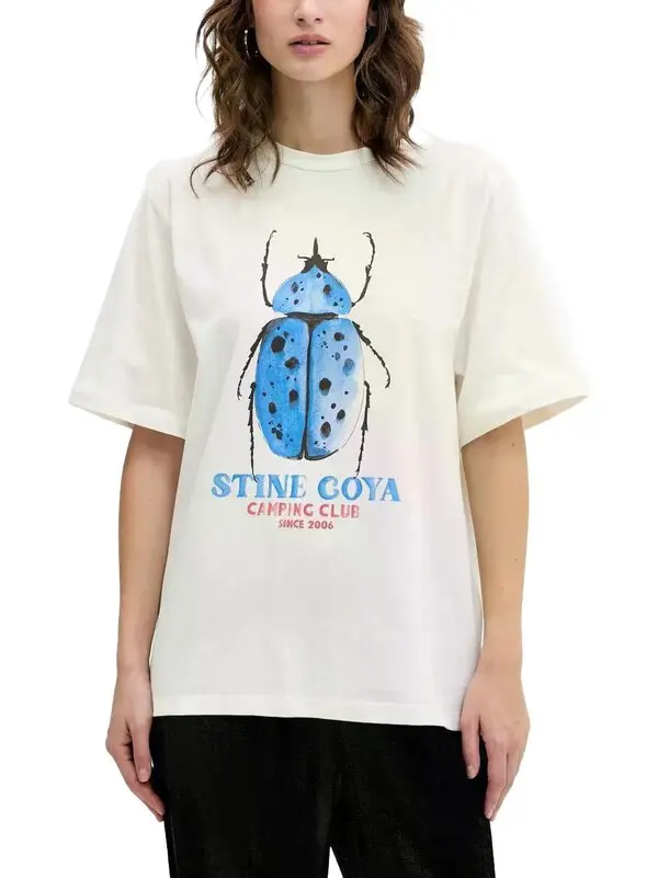 Stine Goya Beetle-print T-shirt - White