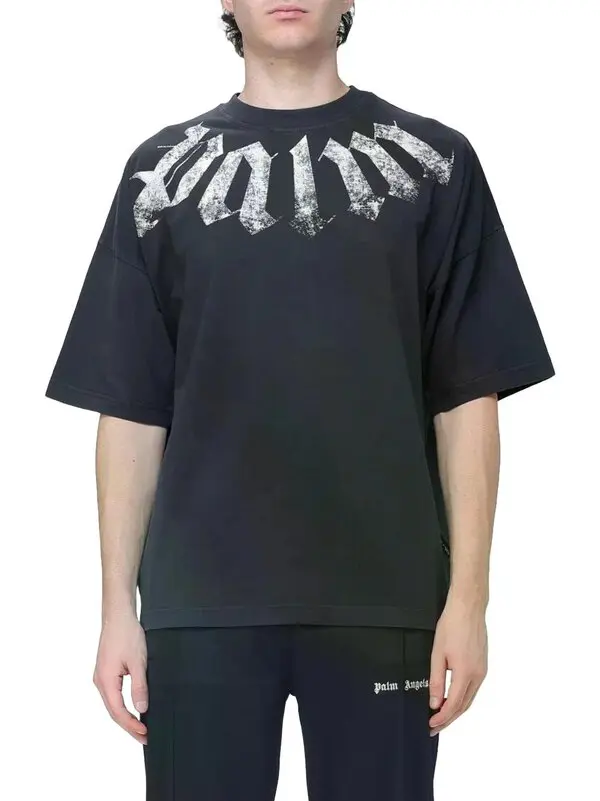 Palm Angels Logo-print Cotton T-shirt - Black