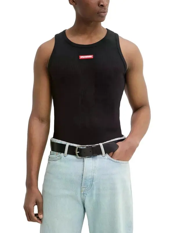 SPRAYGROUND Logo-patch Ribbed Vest - Black