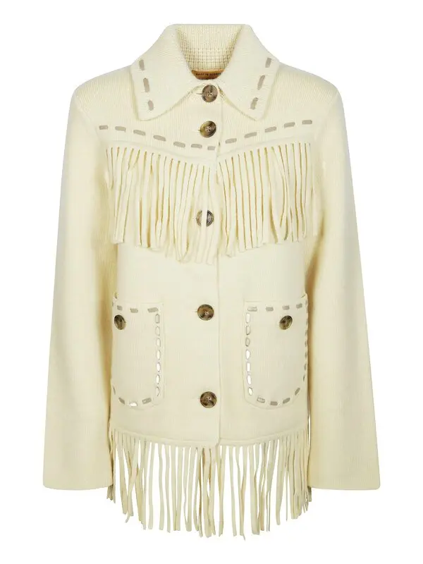 Guest In Residence Western Fringe Cashmere-wool Jacket - Beige