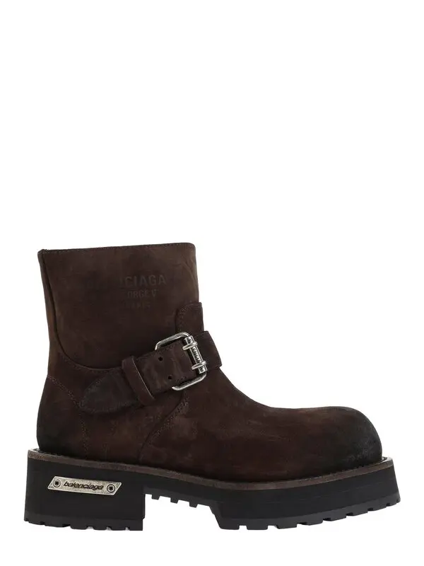 Balenciaga Venom Mini Bootie In Leather & Suede Calf Leather - Brown
