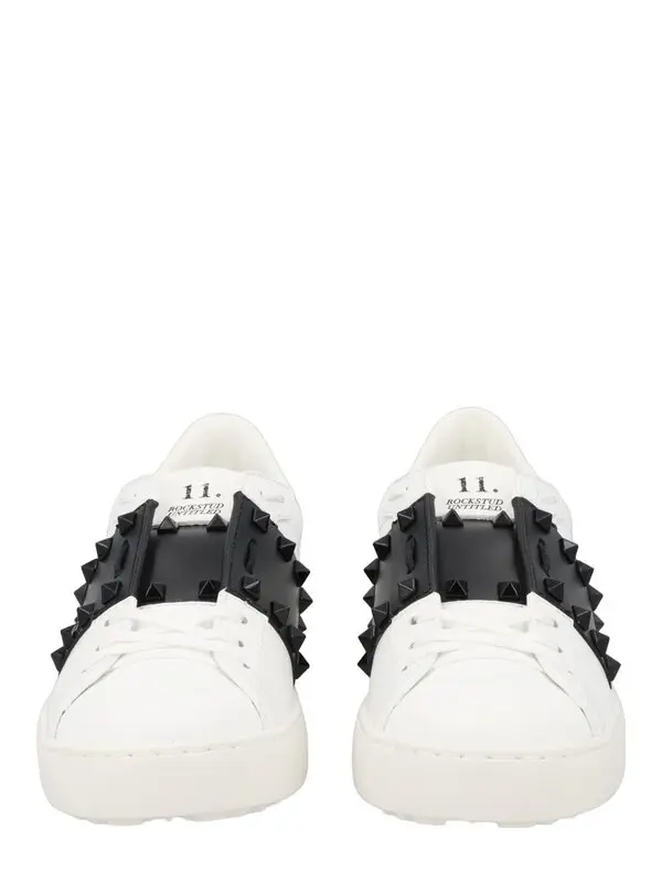 Valentino Garavani Rockstud Untitled Leather Sneaker With Studded Detail For - White