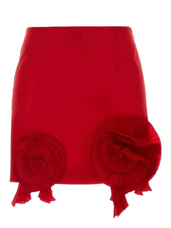Blumarine Taffeta Mini Skirt - Red