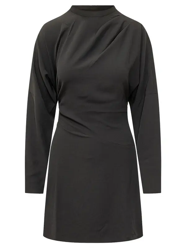 GANNI Cady Crepe Dress - Black