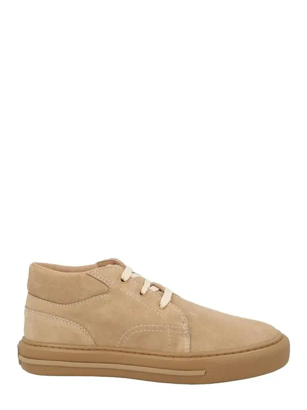 Hogan Polacchina H691 Mini Lace-up Suede Boots - Beige