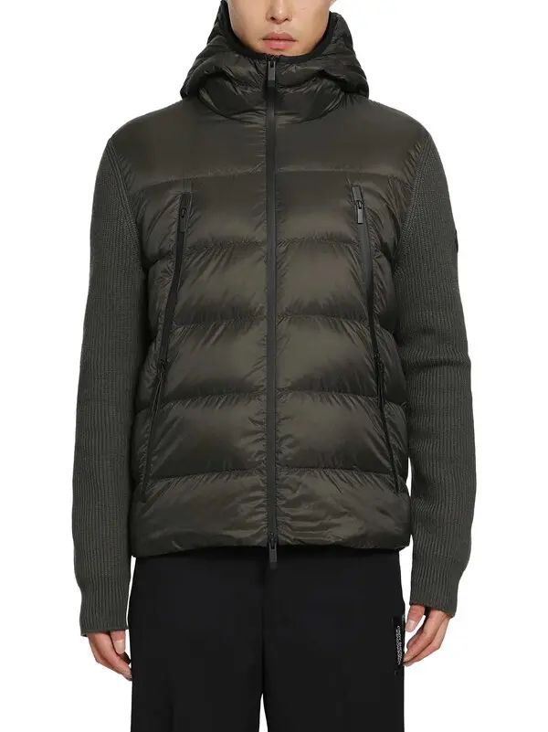 Moncler Hooded Quilted Puffer Hybrid Jacket - Darkgreen