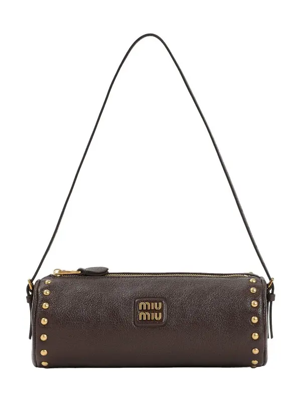 Miu Miu Mini Goat Leather Pouch Handbag - Brown