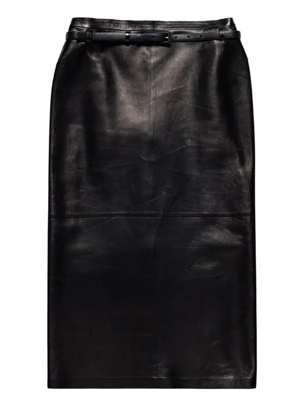 TOM FORD Lambskin Midi Pencil Skirt - Black