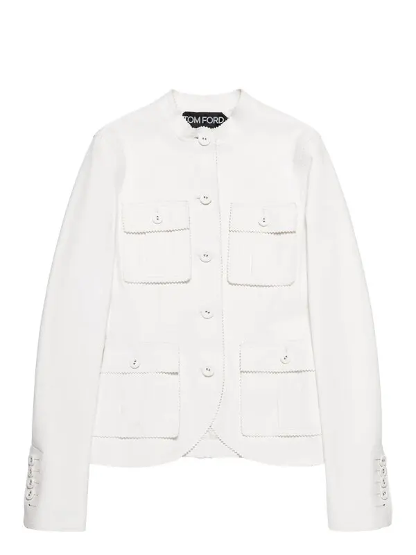 TOM FORD Lambskin Buttoned Jacket - White