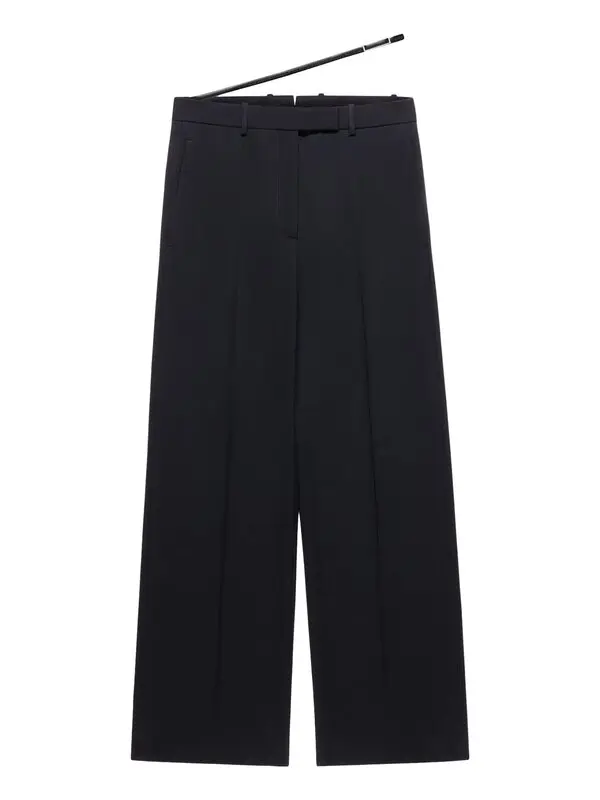 TOM FORD Virgin Wool Belted Trousers - Black