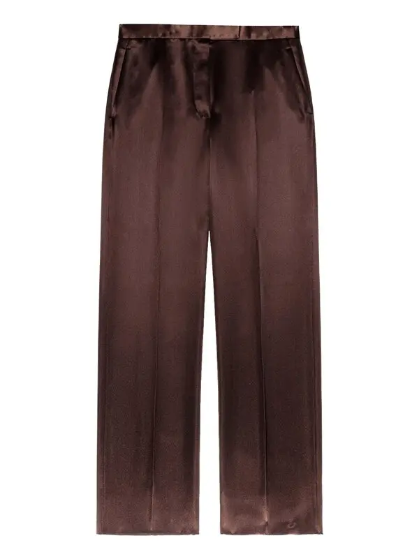 TOM FORD Silk Satin Wide-leg Trousers - Brown