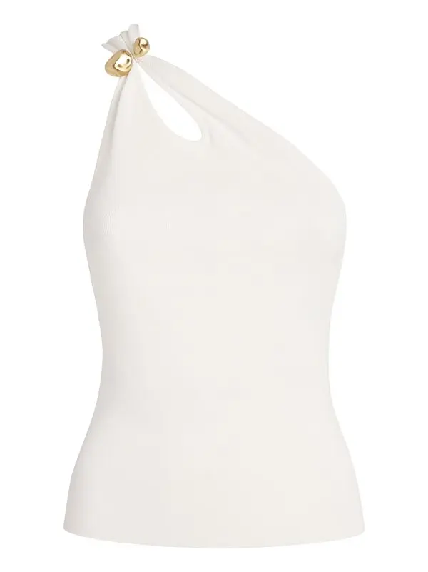 Cult Gaia Knitted One-shoulder Anouk Top - Ivory