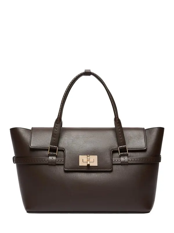 Max Mara Leather Margeux Top-handle Bag - Brown