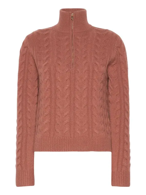 Max Mara Cashmere Quarter-zip Sweater - Pink