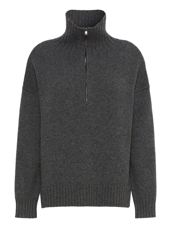 Max Mara Cashmere Quarter-zip Sweater - Grey