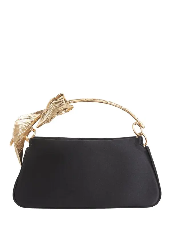 Cult Gaia Mini Silk-satin Calla Top-handle Bag - Black