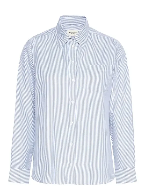 Max Mara Cotton Striped Shirt - Navy