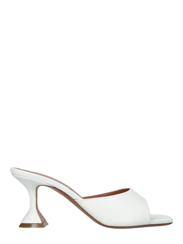 Amina Muaddi Leather Lupita Heeled Mules 70 - White