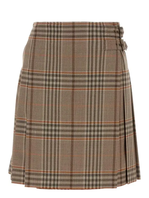 Burberry Embroidered Wool Skirt - Multicolor