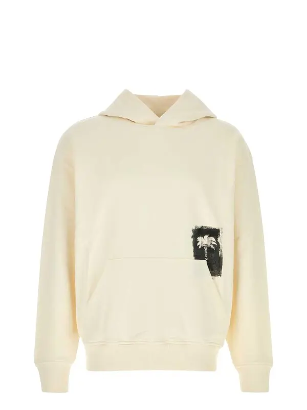 Palm Angels Cream Cotton Sweatshirt - Yellow