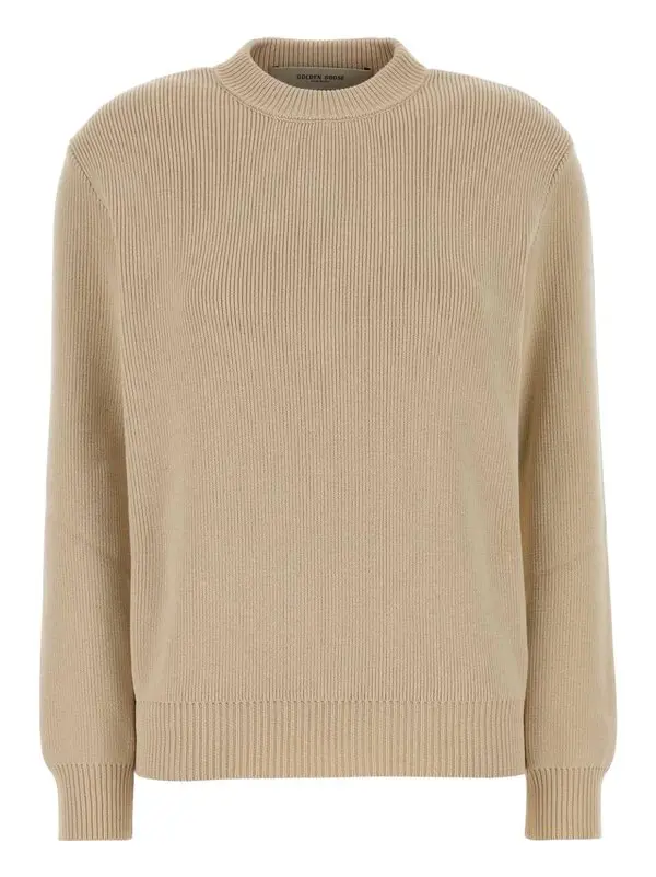 GOLDEN GOOSE Beige Stretch Cotton Blend Dany Sweater - Brown