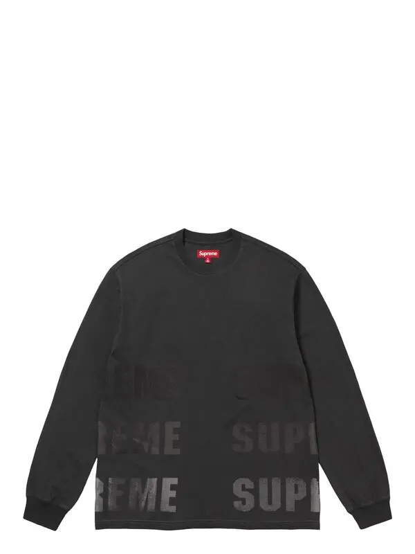 Supreme Reflective Long-sleeve Top - Black