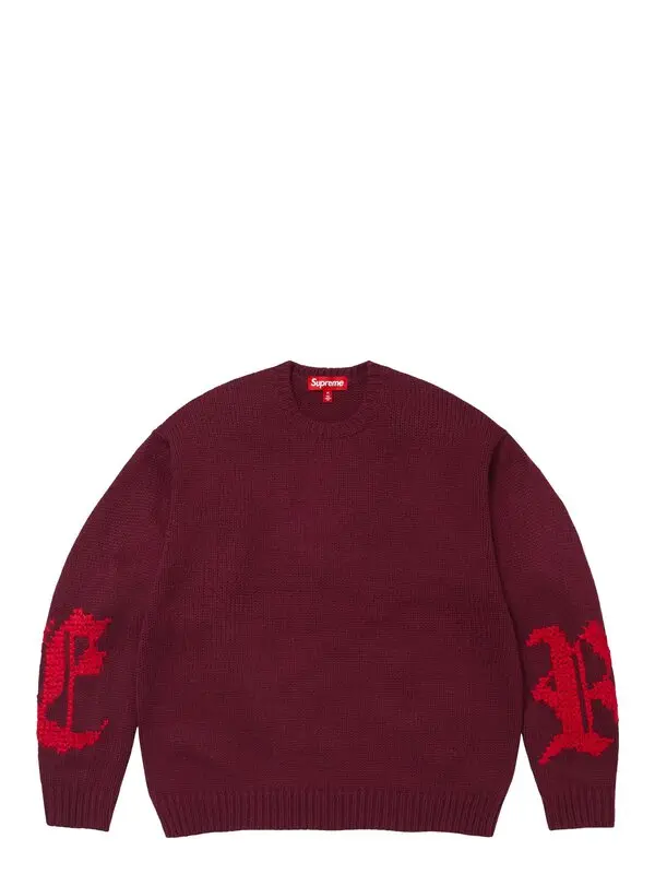 Supreme Cross Stitch Logo Sweater 'burgundy - Red