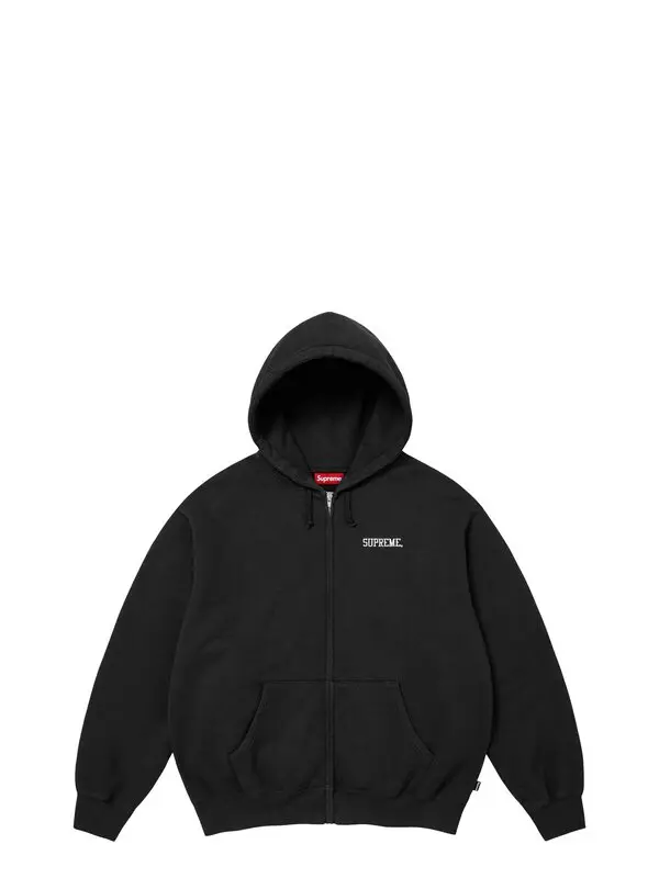 Supreme Blessed Appliqué Zip Up Hooded Sweatshirt - Black