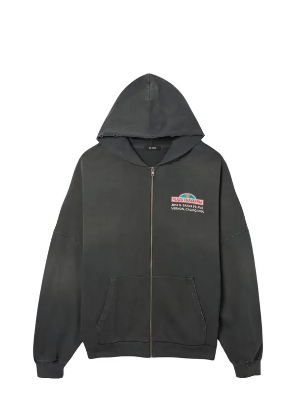 WILLY CHAVARRIA Plaza Chavarria Zip Hooligan Hoodie 'pirate - Black