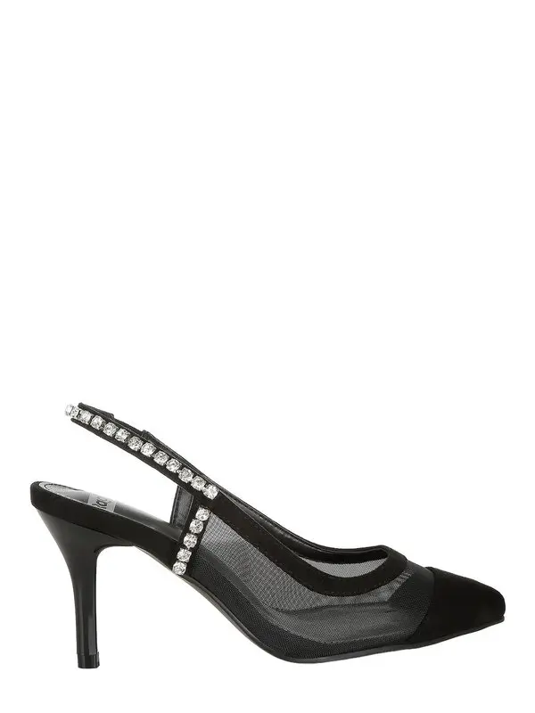 RAG & CO Yaga Stiletto Heel Slingback Sandals In By - Black