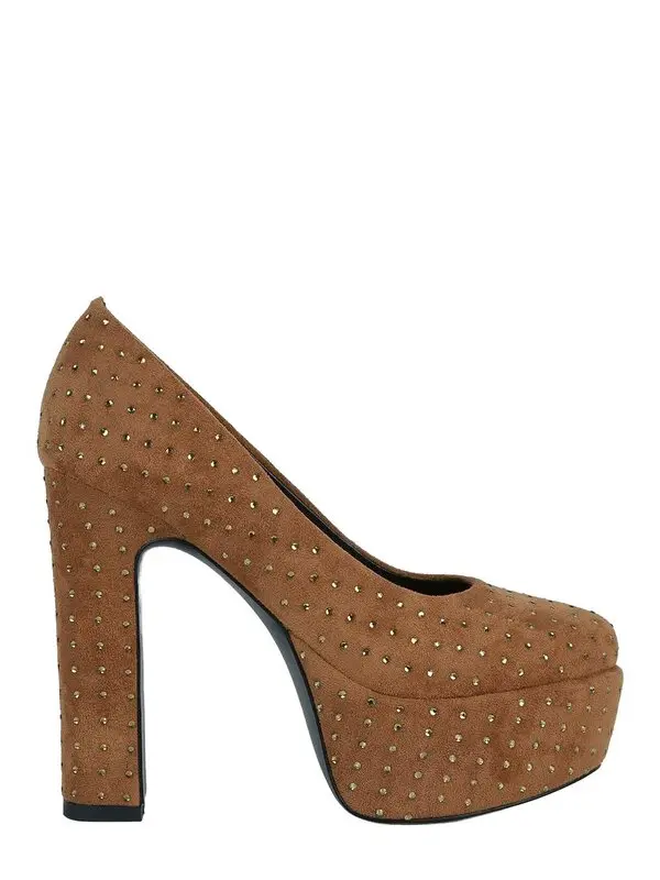 RAG & CO Poppins Tan Glinting Platform High Pumps In Tan By - Brown