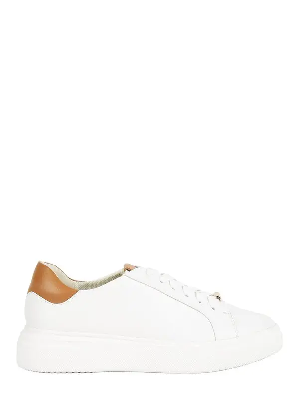 RAG & CO Schick Lace Up Leather Sneakers In Tan By - Brown