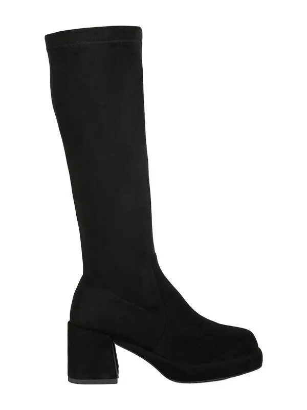 RAG & CO Morpin Stretch Suede Calf Boots In By - Black