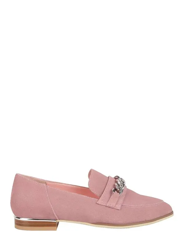 RAG & CO Ricka Chain Embellished Loafers In By - Pink