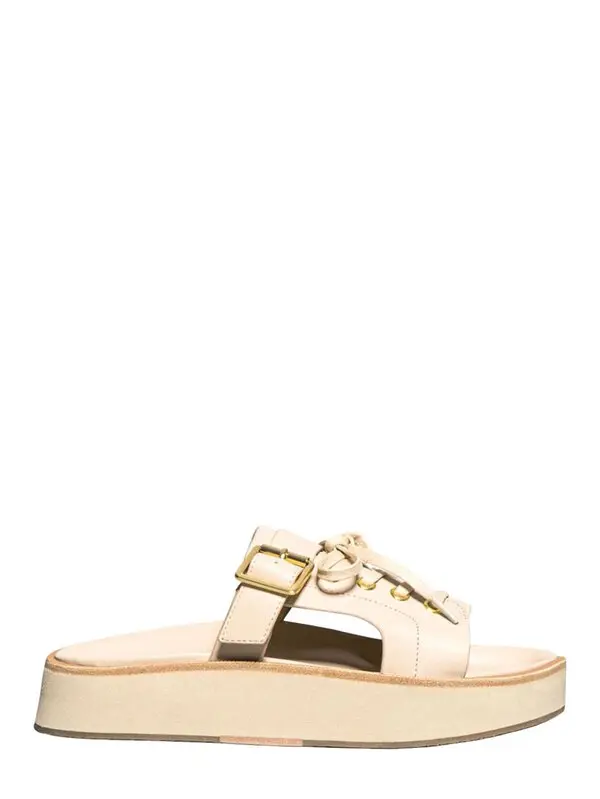 RAG & CO Neutrals Patton Cut Out Buckled Platform Sandals In Nude By - Brown