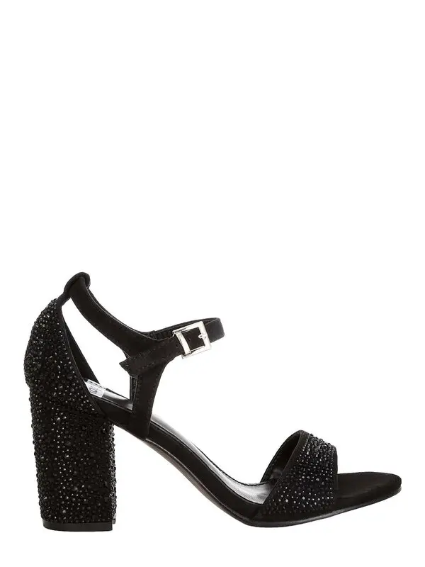 RAG & CO Navoli Rhinestones Embellished Sandals In By - Black