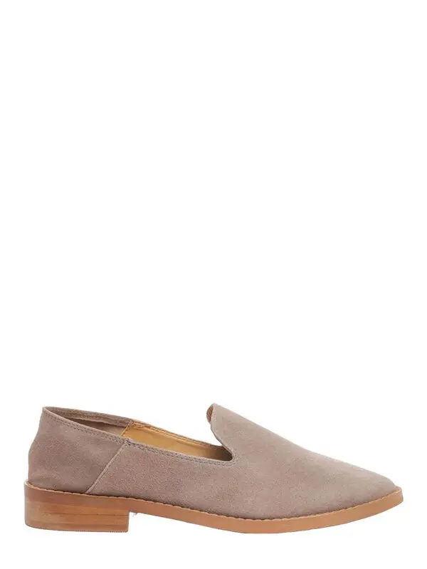 RAG & CO Neutrals Oliwia Taupe Classic Suede Loafers By - Black