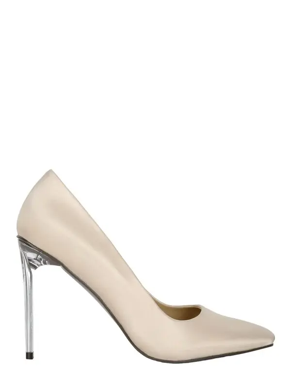 RAG & CO Neutrals Stakes Clear Heel Classic Pump Sandals In Nude By - Brown