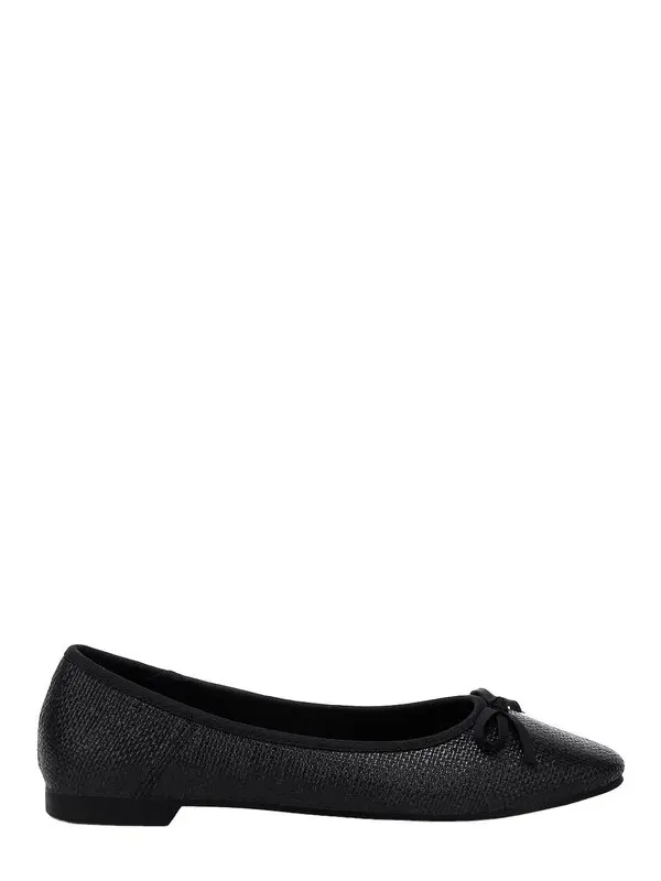 RAG & CO Paper Rings Raffia Ballet Flats In By - Black