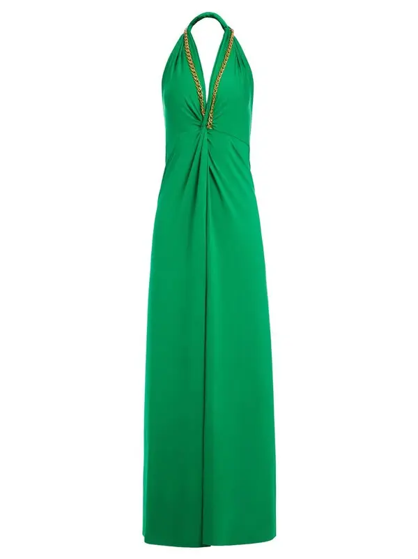 N'ONAT Sophia Gold Chain Maxi Dress - Green