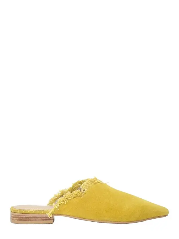 RAG & CO Molly Frayed Leather Mules In Mustard By - Yellow