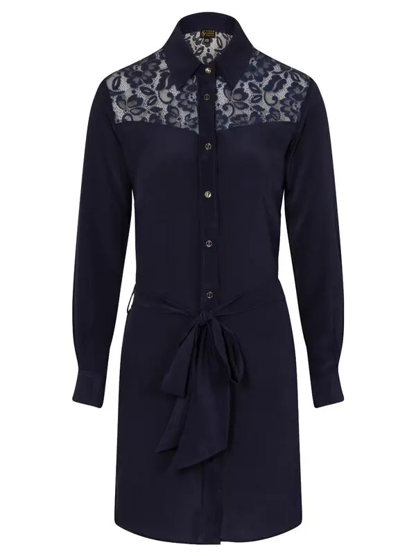 SOPHIE CAMERON DAVIES Midnight Classic Silk Dress - Blue