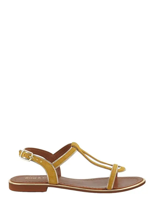 RAG & CO Feodora Flat Slip-on Sandals By - Yellow