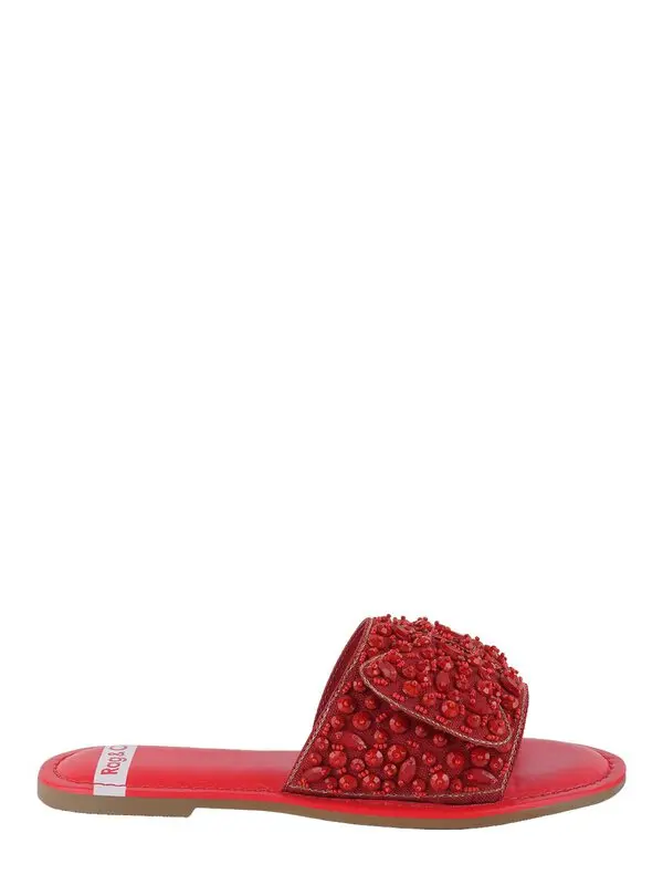 RAG & CO Pipa Big Bow Beaded Flats In By - Red